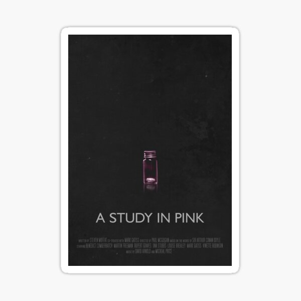 "Sherlock - A Study In Pink" Sticker for Sale by Ashqtara | Redbubble