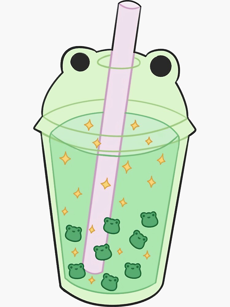 "Baby frog boba" Sticker for Sale by commonamia667 | Redbubble
