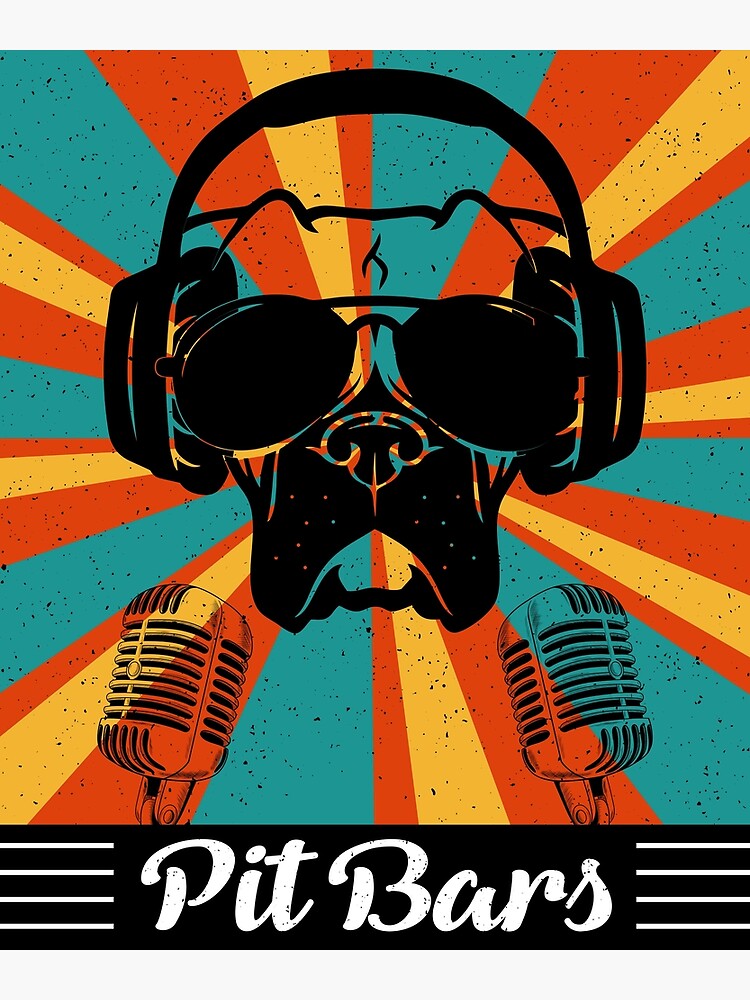 "Vintage Pitbull Rapper With Pit Bars Headphones" Poster for Sale by ...