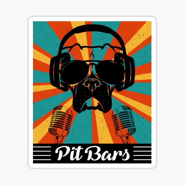 "Vintage Pitbull Rapper With Pit Bars Headphones" Sticker for Sale by ...