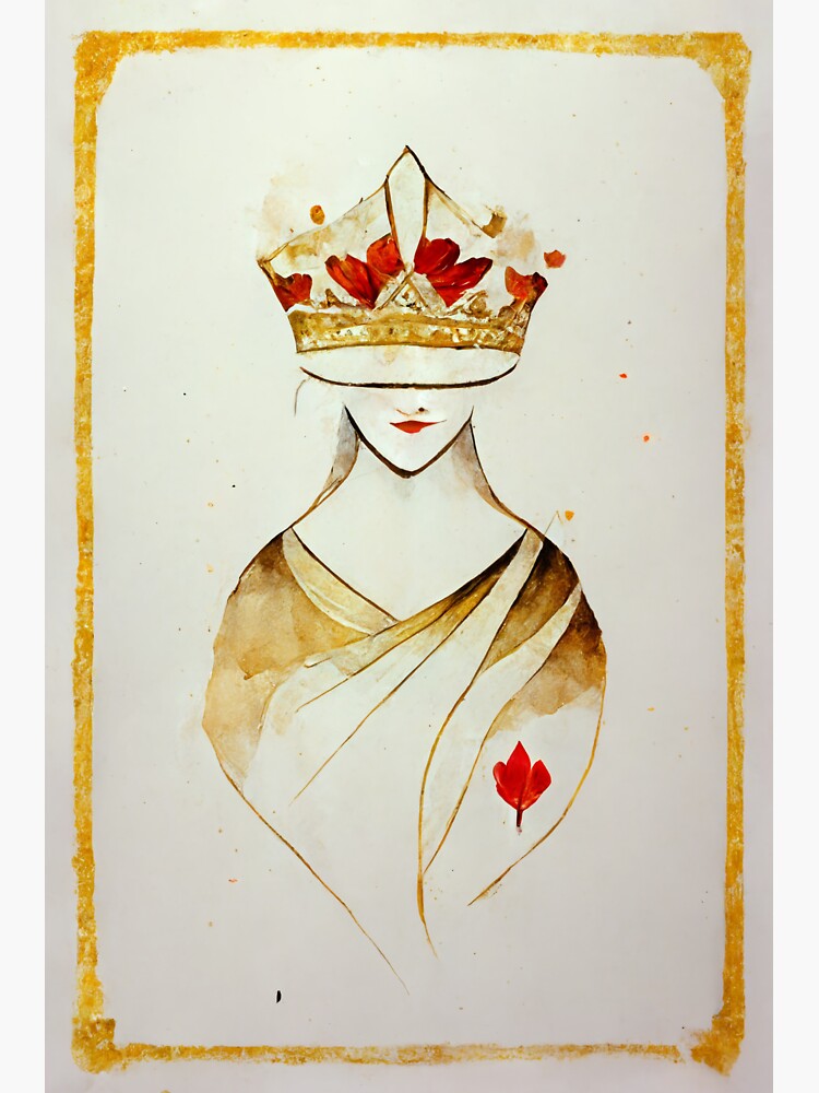 "Abstract Queen Watercolor Playing Card" Sticker for Sale by ...