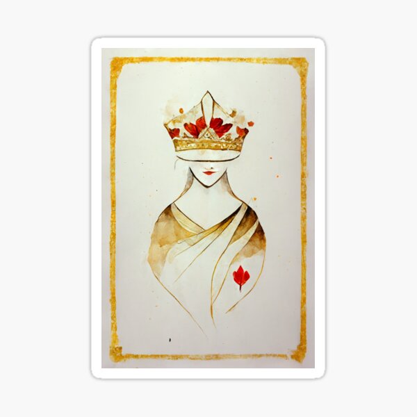 "Abstract Queen Watercolor Playing Card" Sticker for Sale by ...