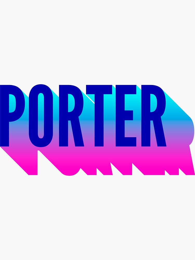 "Porter With Long Gradient Shadow" Sticker for Sale by SVPOD | Redbubble