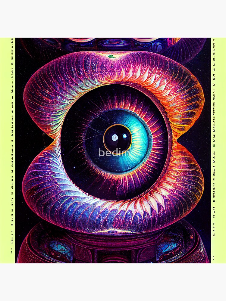 "Trippy alien eyeball poster" Sticker for Sale by bedim | Redbubble