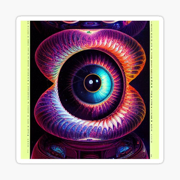 "Trippy alien eyeball poster" Sticker for Sale by bedim | Redbubble