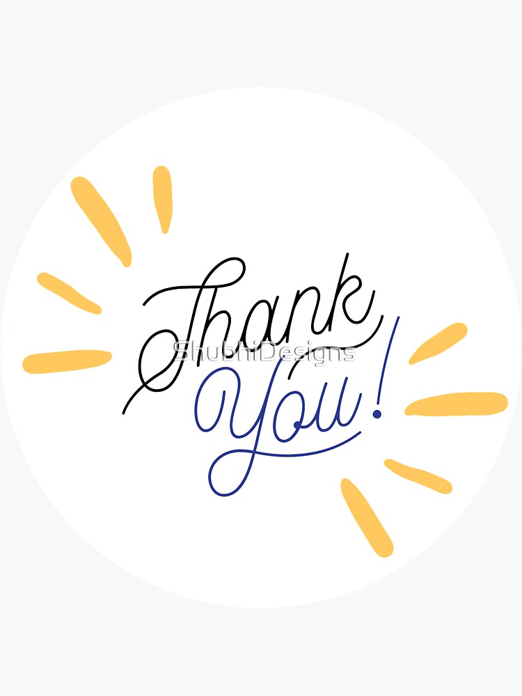 "Simple Thank You Design" Sticker for Sale by ShubhiDesigns | Redbubble