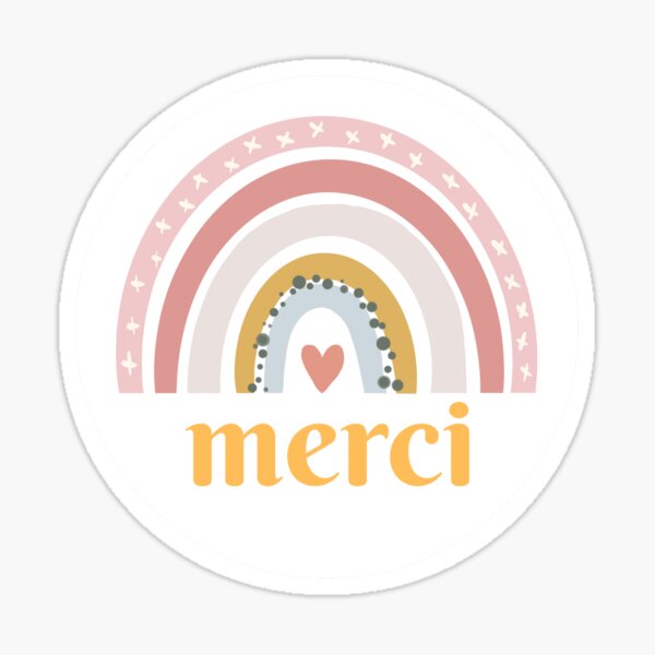 "Merci Minimalist Design" Sticker for Sale by ShubhiDesigns | Redbubble