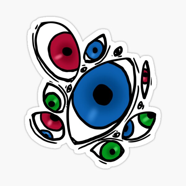 "eyes... so many eyes" Sticker for Sale by Chaotic-Crochet | Redbubble