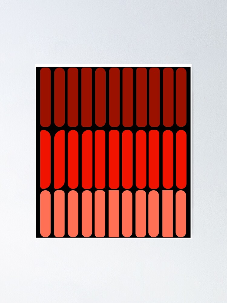 "cool shaped red and ligh red rectangles with black backround" Poster ...
