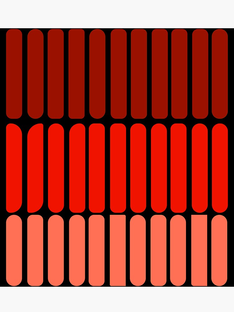 "cool shaped red and ligh red rectangles with black backround" Sticker ...