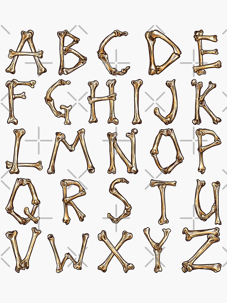 "Bones Alphabet | Spooky Bones" Sticker for Sale by HappyHowler | Redbubble