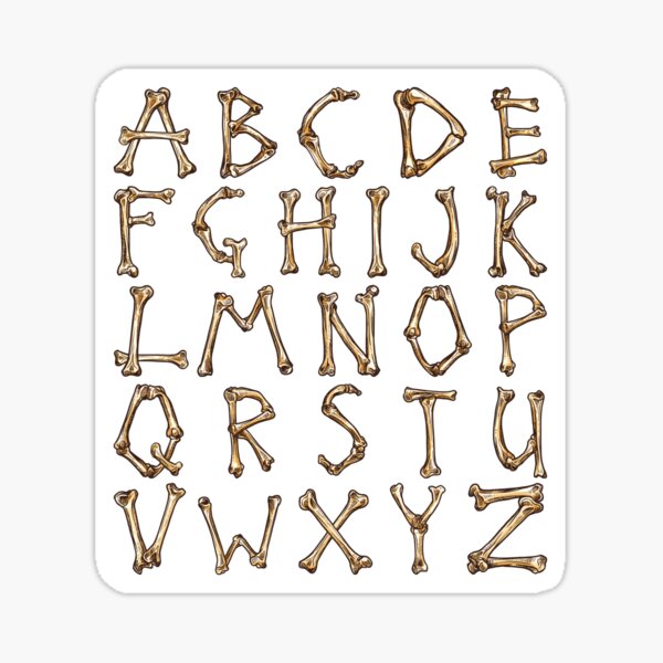 "Bones Alphabet | Spooky Bones" Sticker for Sale by HappyHowler | Redbubble