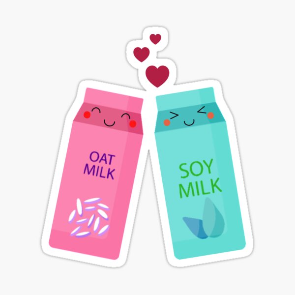 "Cute Oat and Soy Milk" Sticker for Sale by Lauraloris | Redbubble
