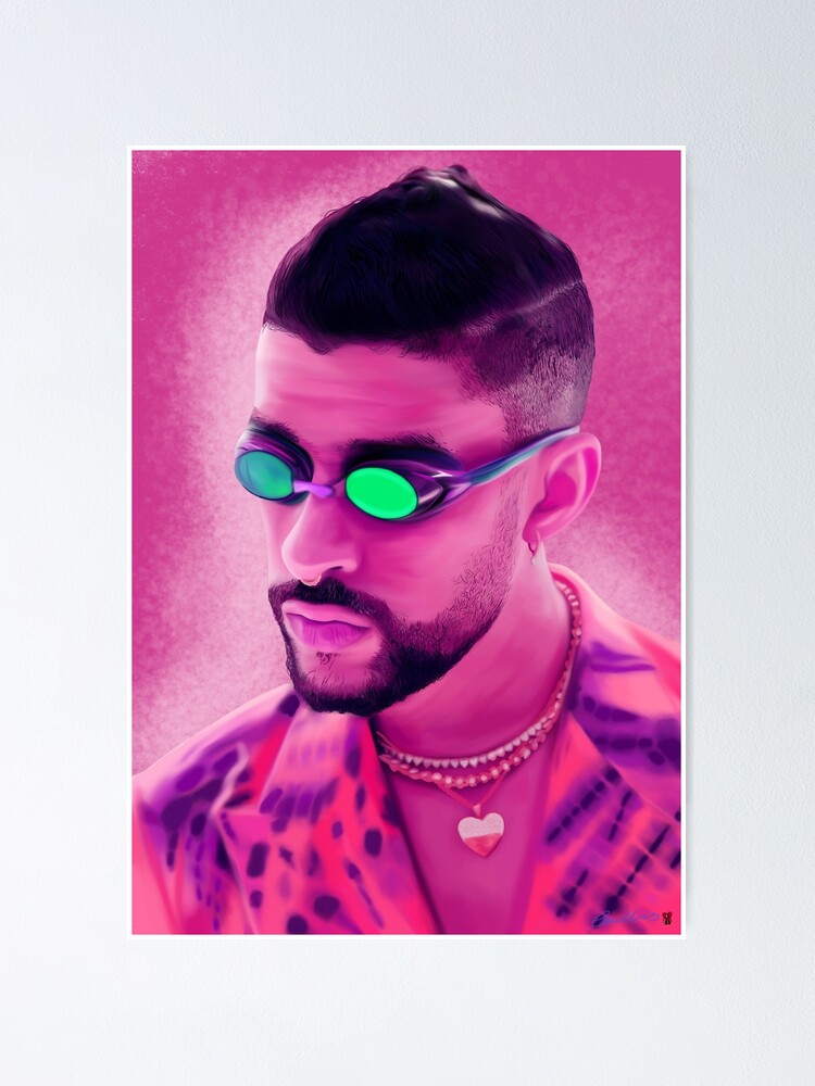 "Bad bunny " Poster for Sale by Conniebomayeart | Redbubble