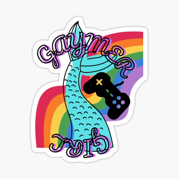 "Mermaid Gamer Girl Pride" Sticker for Sale by SinfilledJay | Redbubble