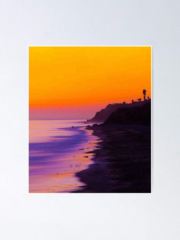 Poster for Sale mit "Malibu Leo Carrillo Beach Sunset, Malibu Point ...