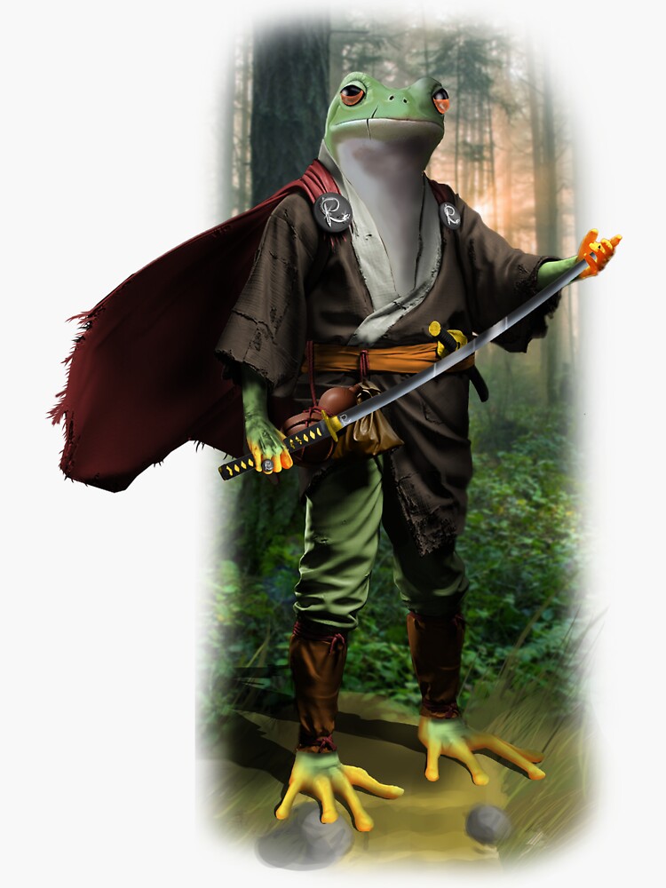 "Exclusive Hand Drawn Samurai Frog | Samurai Collection Item-6 (Frog ...