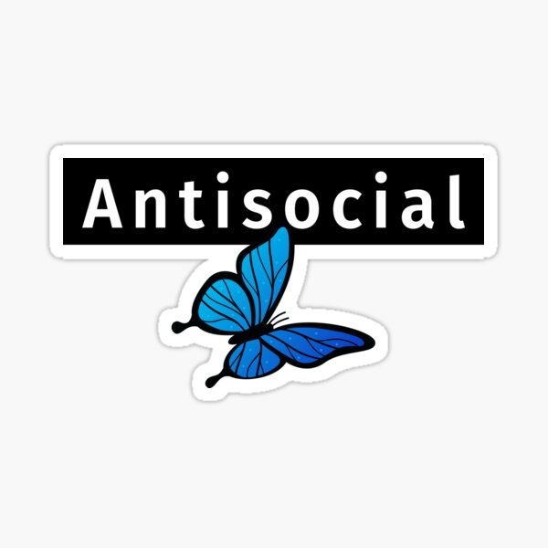 "Antisocial Butterfly" Sticker for Sale by RMelissart | Redbubble