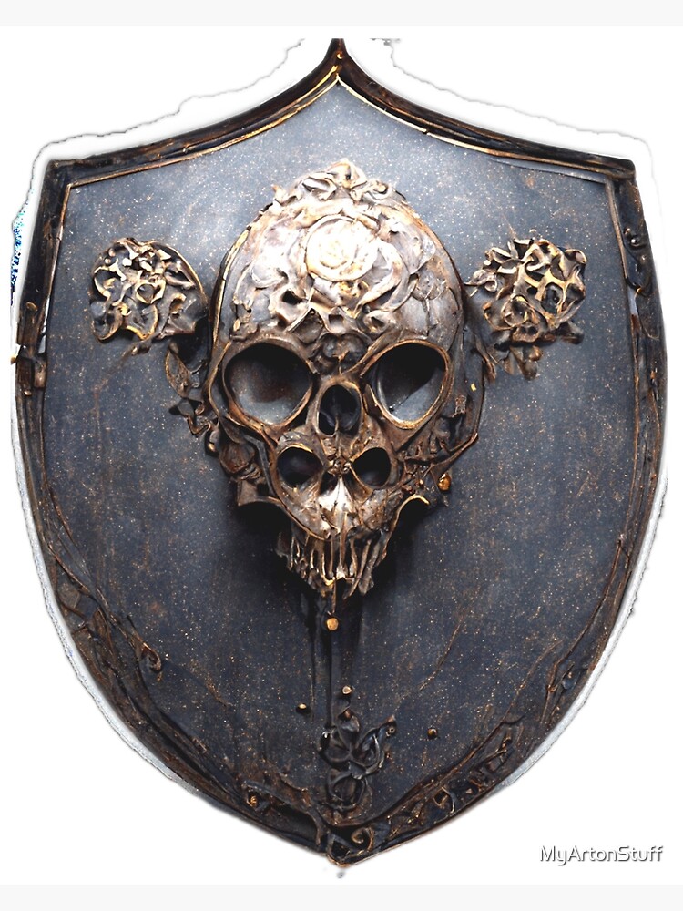 "Medieval Skull Shield " Poster for Sale by MyArtonStuff | Redbubble