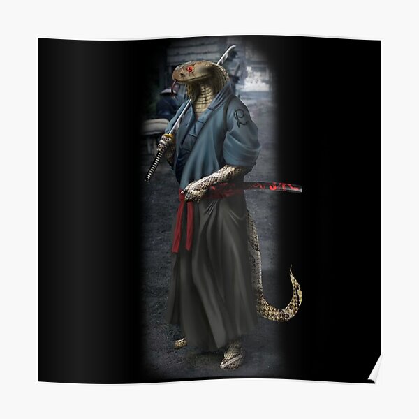"Exclusive Hand Drawn Samurai Snake | Samurai Collection Item-11 (Snake ...