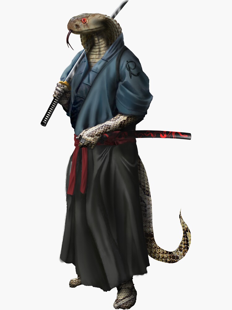 "Exclusive Hand Drawn Samurai Snake | Samurai Collection Item-11 (Snake ...
