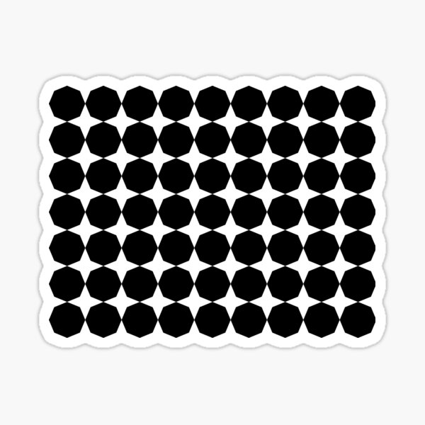 "Small Black Octagons with Four point star Negative Space" Sticker for ...