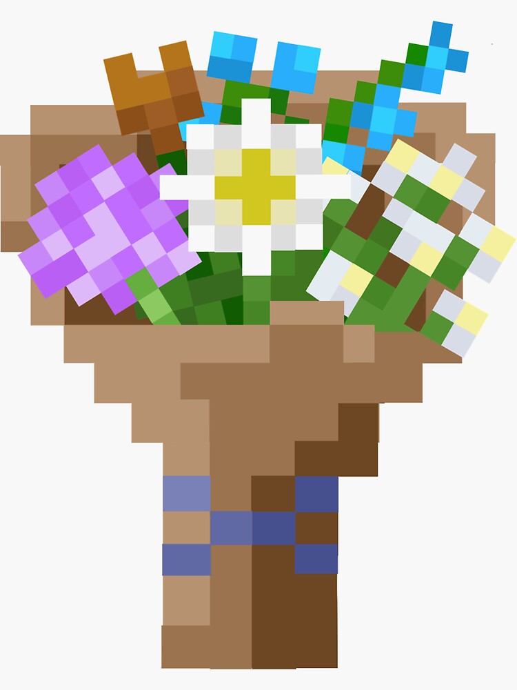 "Minecraft flower bouquet" Sticker for Sale by sanne-korpel | Redbubble