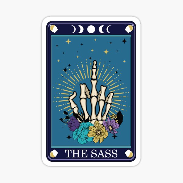 "Funny Tarot Skeleton - The Sass" Sticker for Sale by NCONRADIE | Redbubble