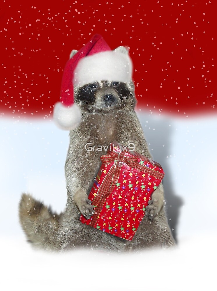 "Christmas Bandit Raccoon " by Gravityx9 | Redbubble
