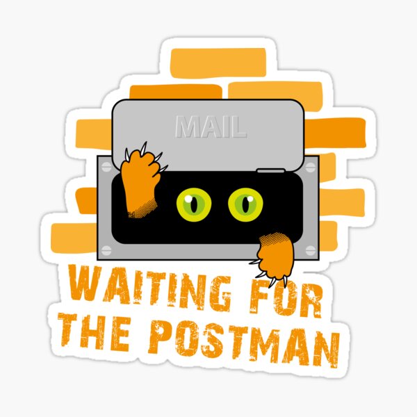"Cat waiting for the postman" Sticker for Sale by Ploxd | Redbubble