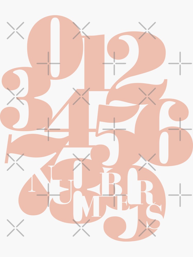 "Numbers / Rose Fog Color" Sticker for Sale by niceaday | Redbubble