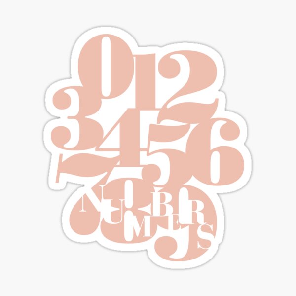 "Numbers / Rose Fog Color" Sticker for Sale by niceaday | Redbubble