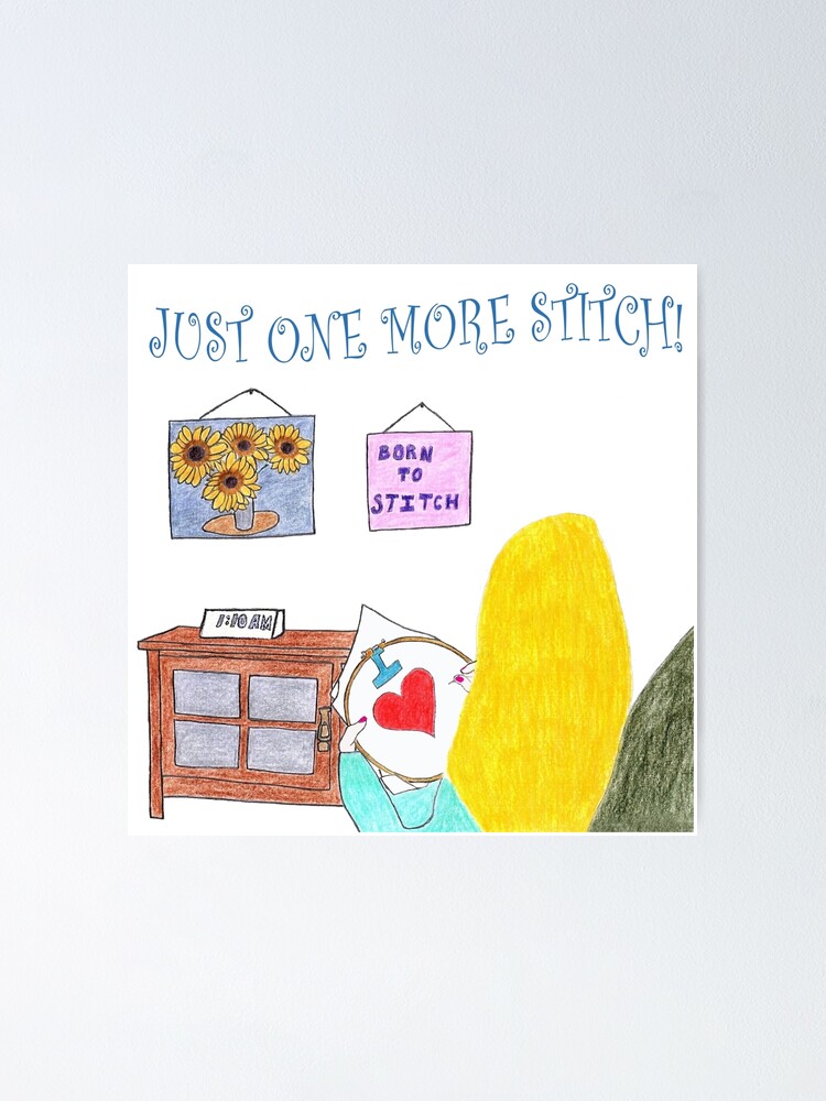 Póster «¡Solo una puntada más! (Rubio), Costura, Costura, Punto de cruz ...