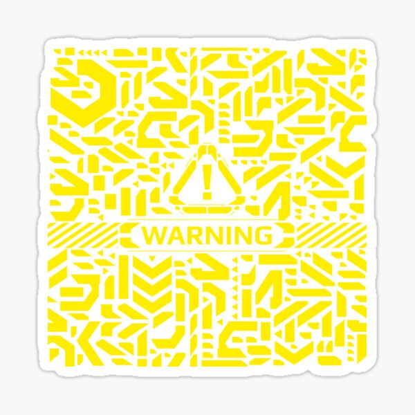 "Warning cyberpunk yellow patter" Sticker for Sale by StrutsenkoArt ...