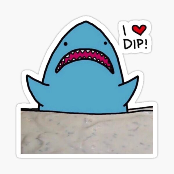 "I Love Dip Shark Ocean Snack Cartoon " Sticker for Sale by ...
