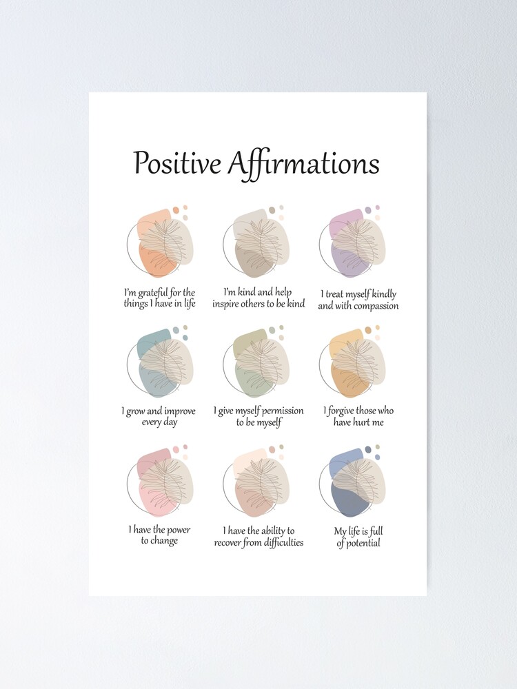 "Positive Affirmations" Poster for Sale by OwnDesignOnline | Redbubble
