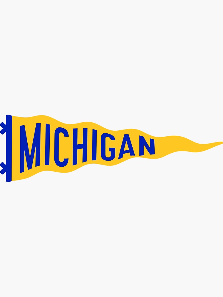 "Retro Michigan Pennant" Sticker for Sale by TwoTenDesign | Redbubble