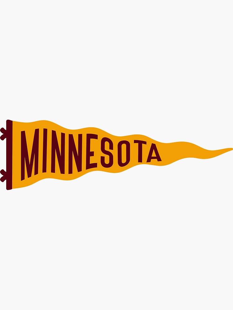 "Retro Minnesota Pennant" Sticker for Sale by TwoTenDesign | Redbubble