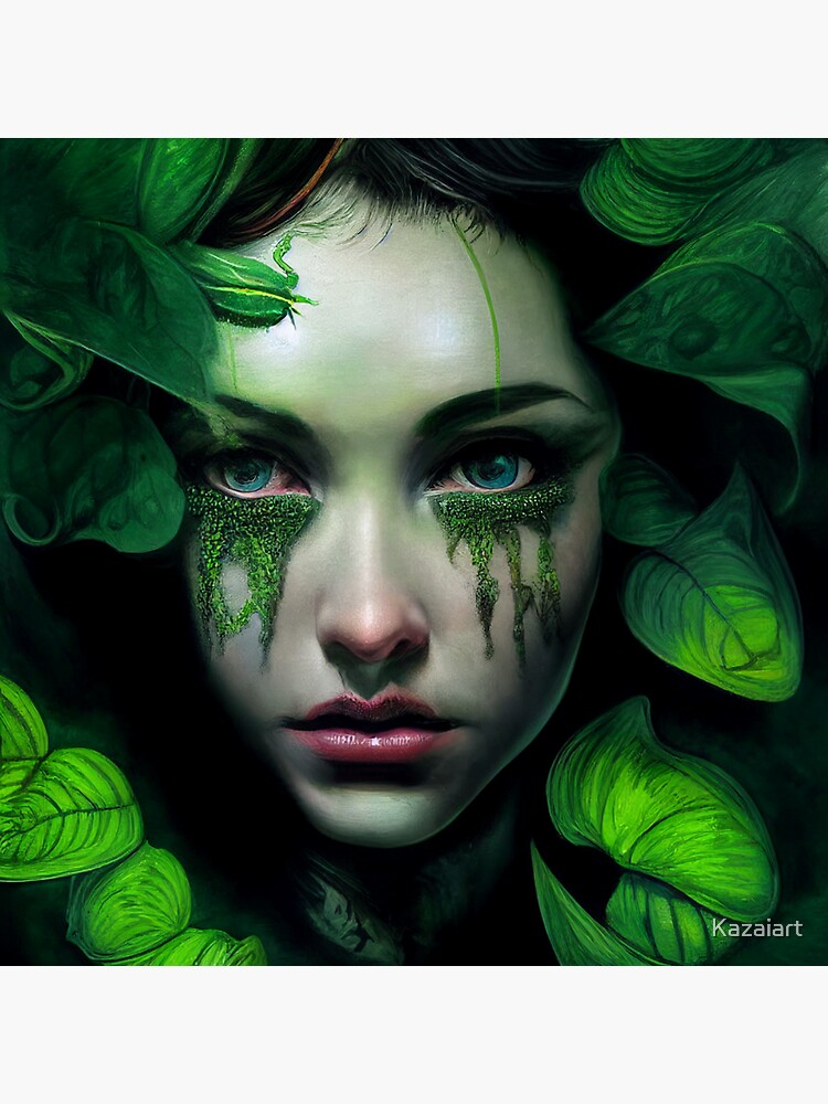 "Delilah, The Nature Goddess | Green Tears" Sticker for Sale by ...