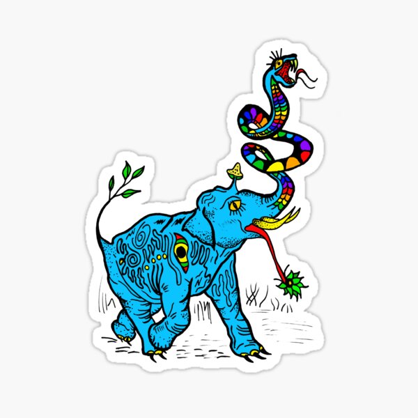 "Elephant snake Psychedelic" Sticker for Sale by Terezamorato1 | Redbubble