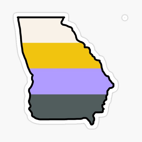 "Non-binary Flag Georgia Pride Sticker" Sticker for Sale by RheaResists ...