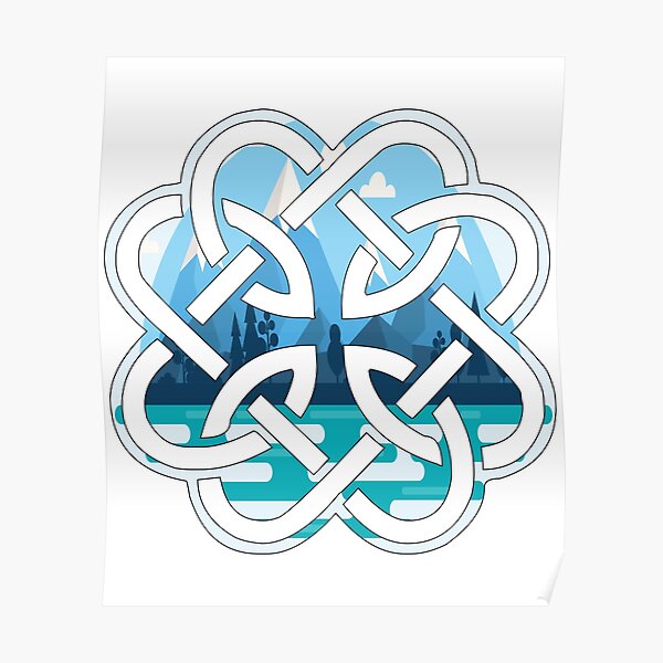 "Stylized Mountain Vista Celtic Knot" Poster for Sale by damonasplace ...
