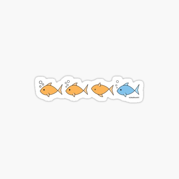 "One Fish, Two Fish, Dead Fish, Blue Fish" Sticker for Sale by kowenart ...