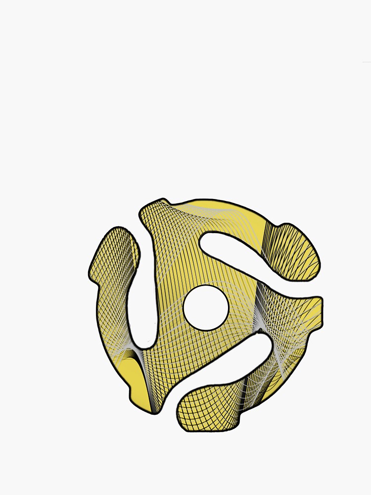 "Large 45 rpm record adapter yellow wave pattern" Sticker for Sale by ...