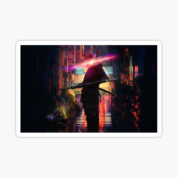 "Arasaka Cyberpunk Samurai" Sticker for Sale by BienThings | Redbubble