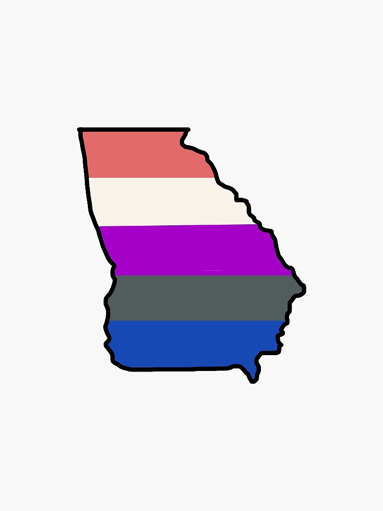 "Genderfluid Flag Georgia Pride Sticker" Sticker for Sale by ...