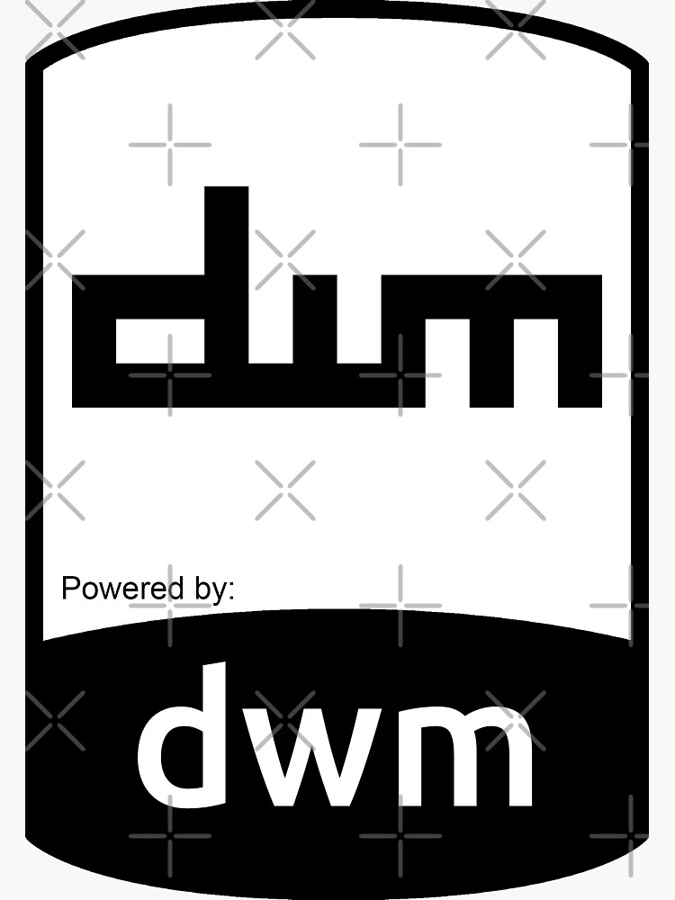 "Powered by dwm | Dynamic Window Manager" Sticker for Sale by typo-n ...