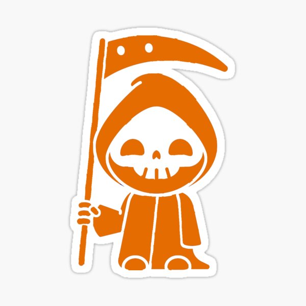 "Cute Halloween Reaper" Sticker for Sale by JabbaDesign | Redbubble