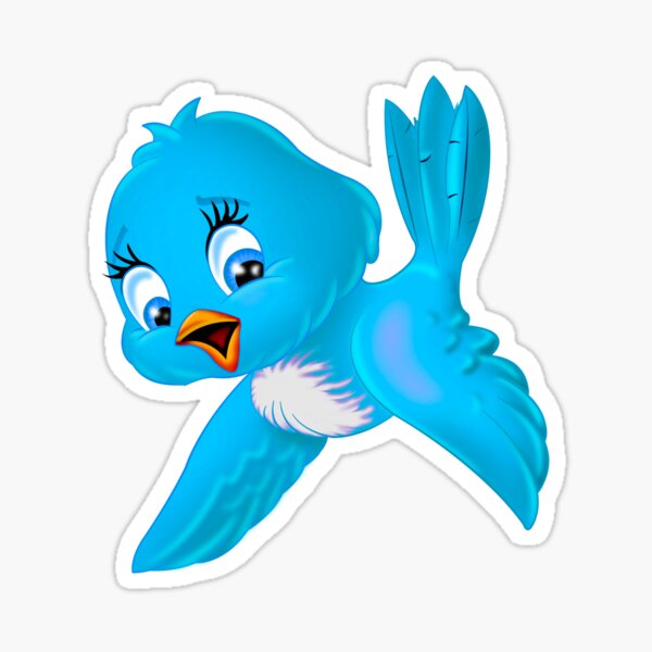 "Cute Blue Bird" Sticker for Sale by Catchy-Hut | Redbubble