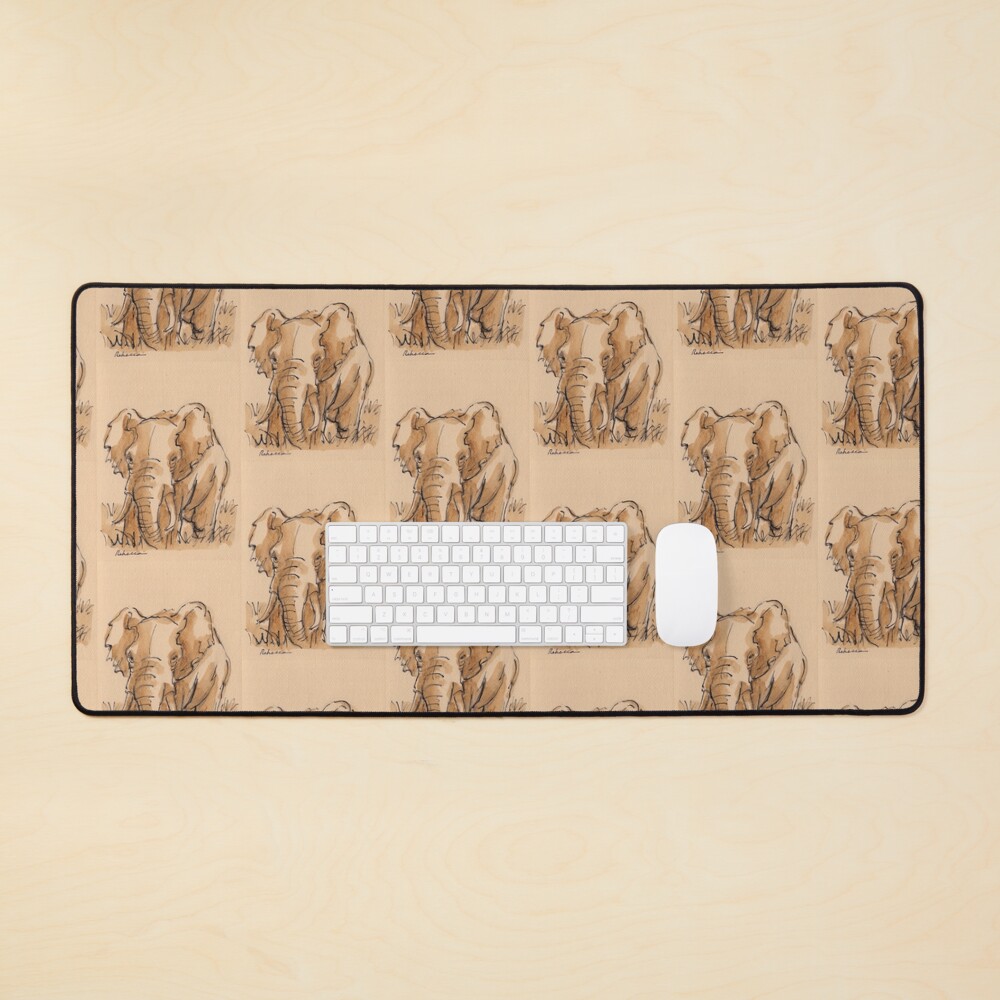 ""Pensive" Elephant Ink Wash Painting" Sticker for Sale by Rebecca Rees ...